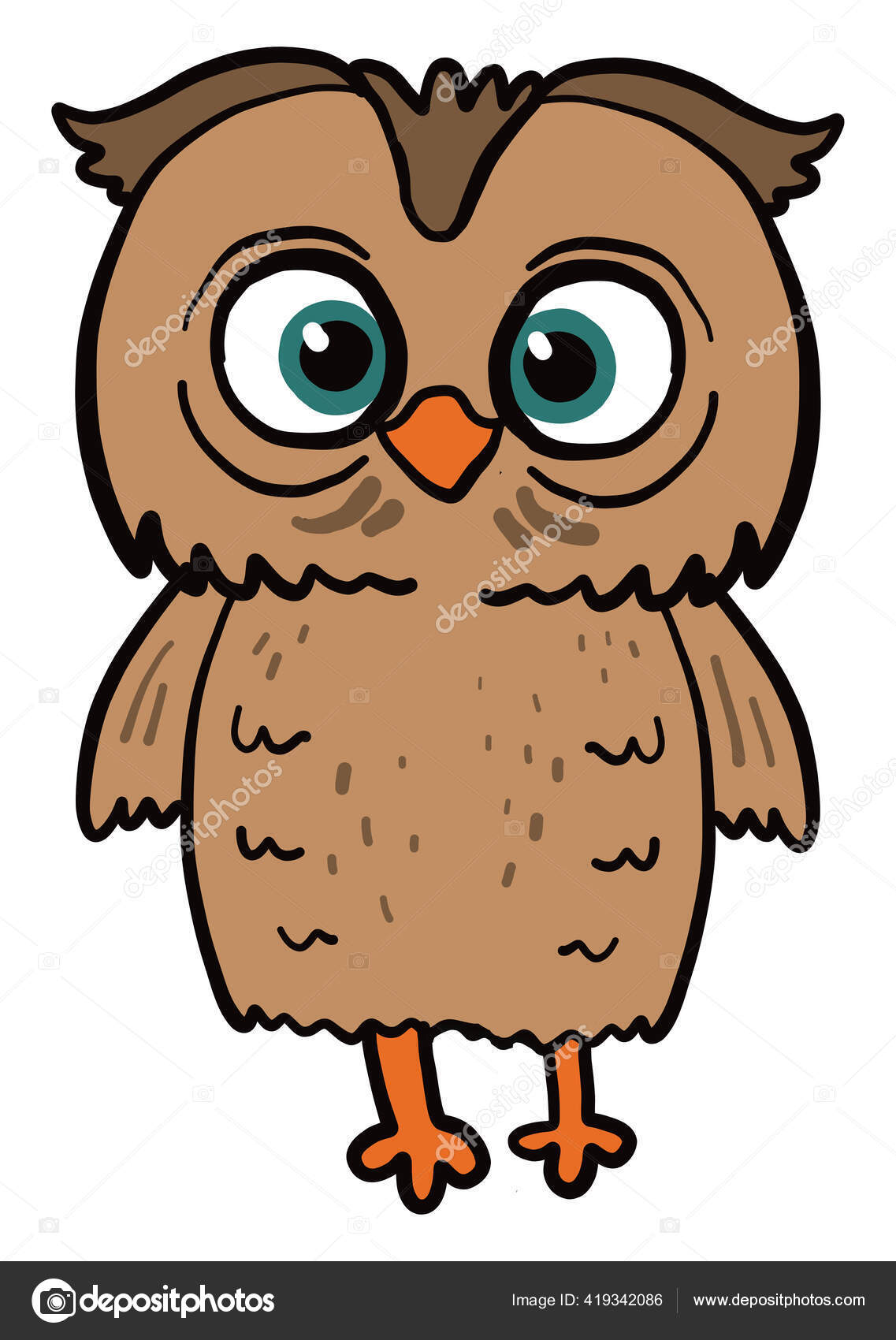 Groene Cartoon Uilen