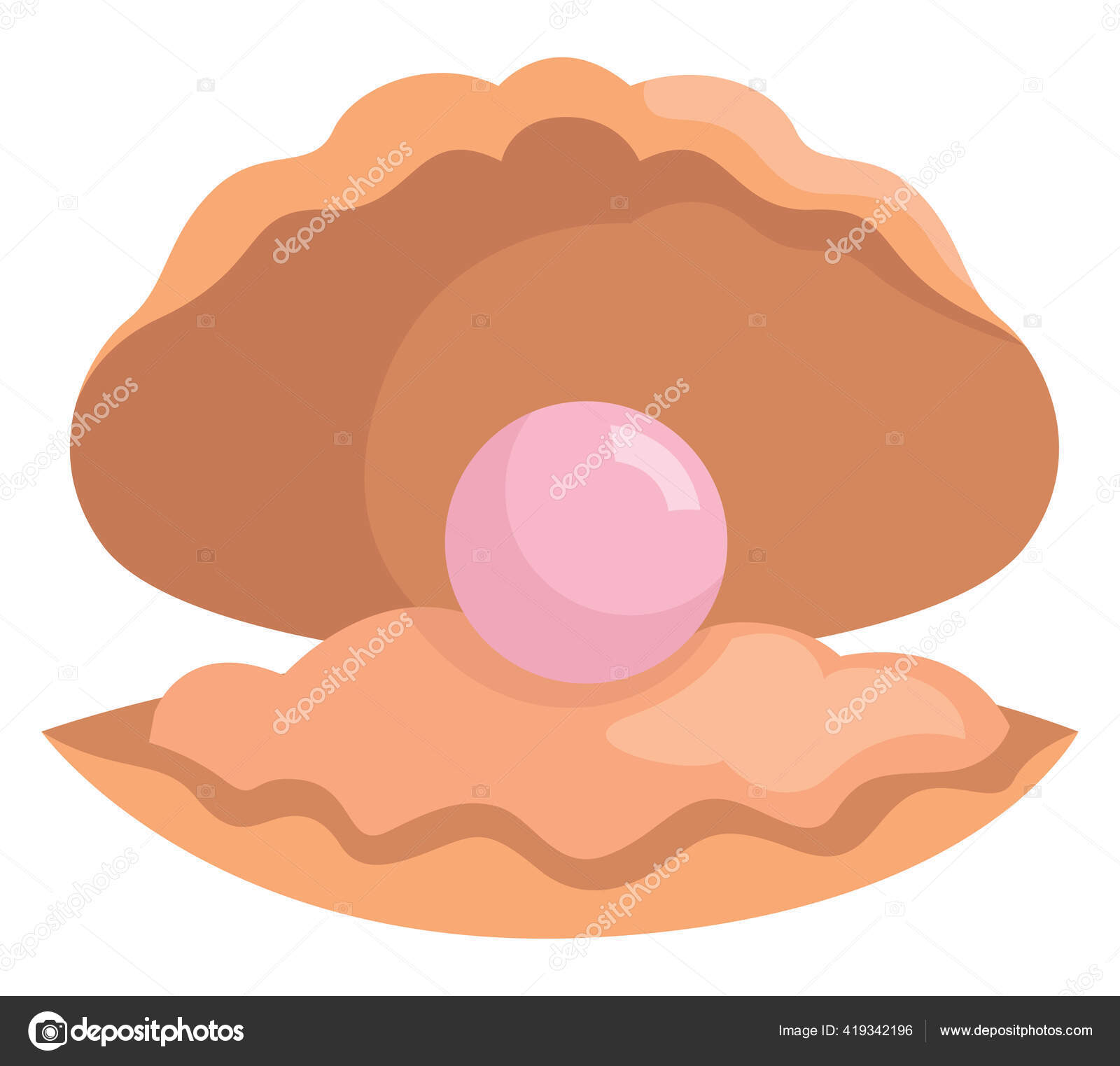 Pearl Shell Illustration Vector White Background Stock Vector by ...