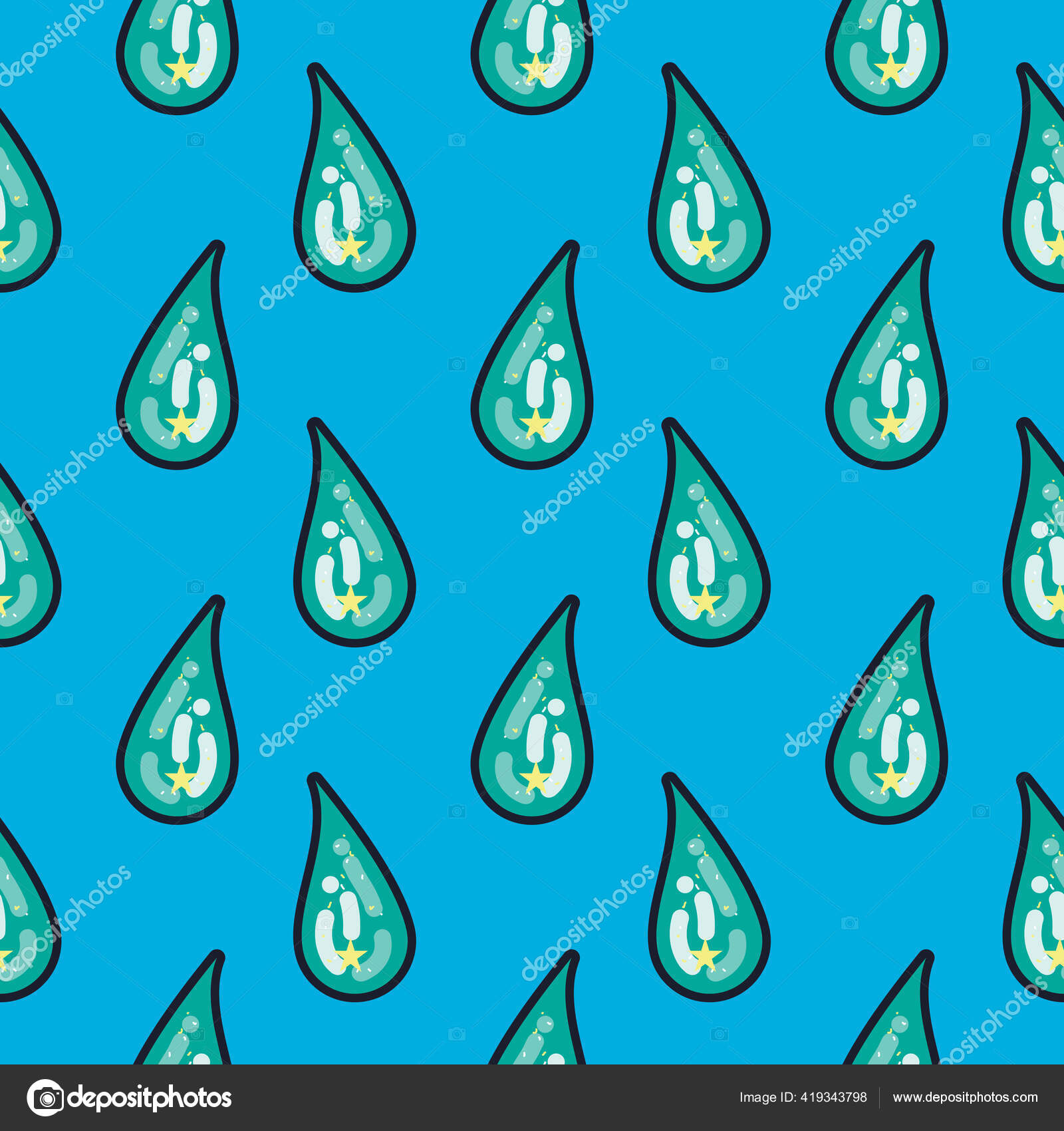 Small Water Drops Seamless Pattern Blue Background Stock Vector Image ...