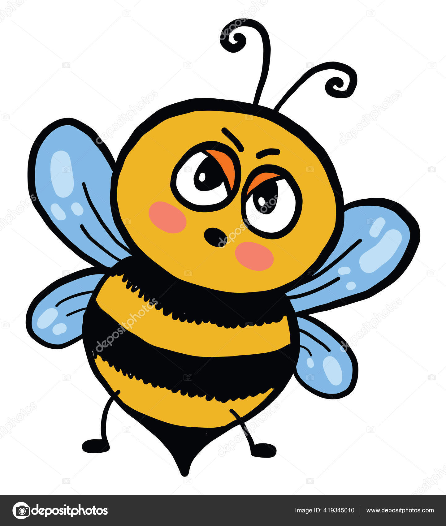 Angry Bee Illustration Vector White Background Stock Vector by ...