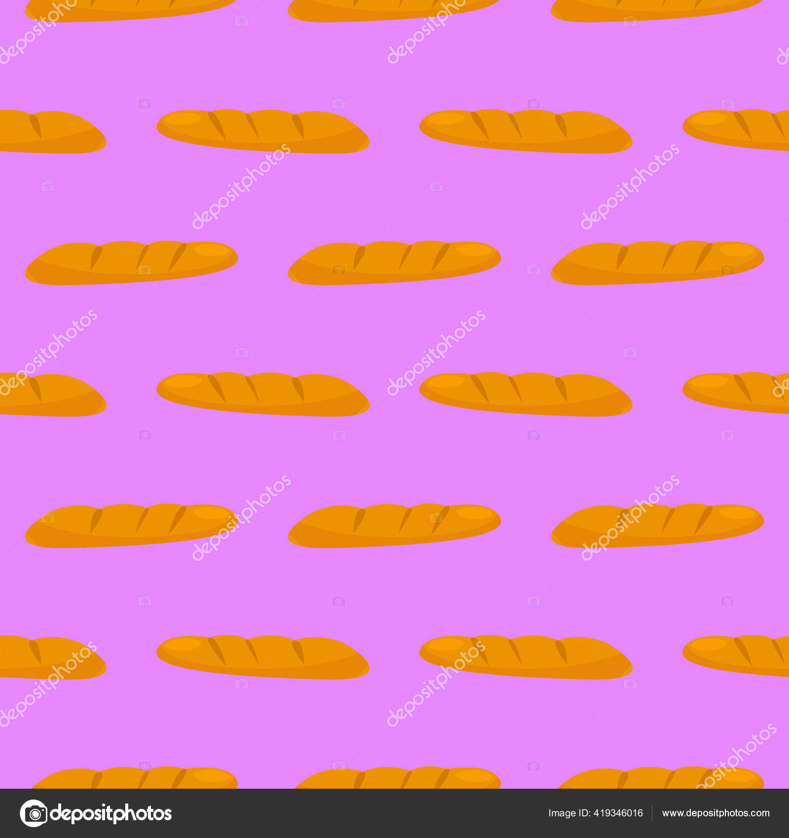 Little Breads Seamless Pattern Purple Background Stock Vector by ©Morphart 419346016