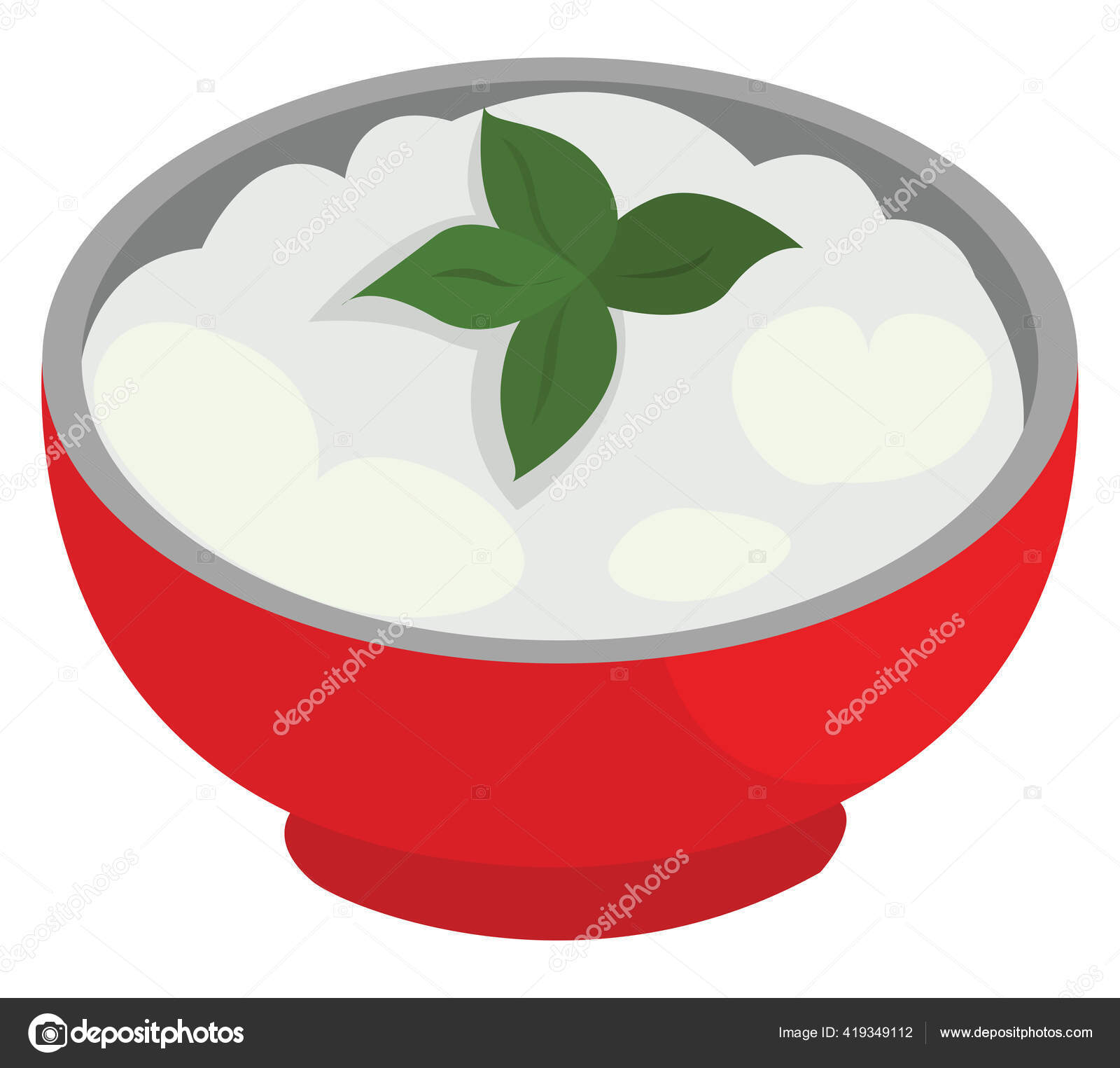 Raita Bowl Illustration Vector White Background Stock Vector Image by ...