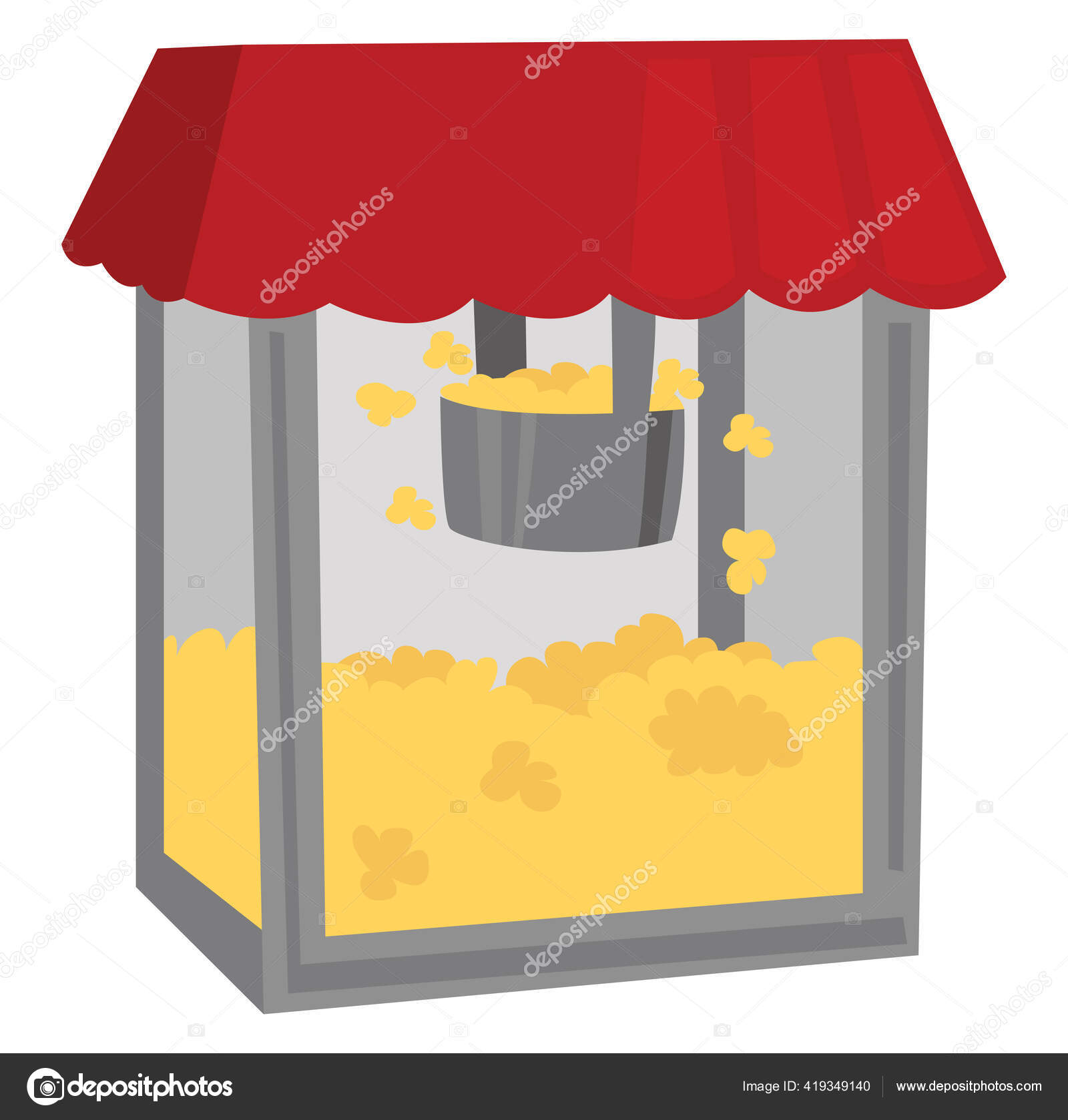 Popcorn Machine Illustration Vector White Background Stock Vector by ...