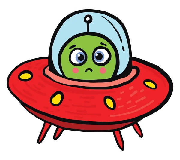 A ufo with alien inside, vector color illustration. Stock Vector by ...
