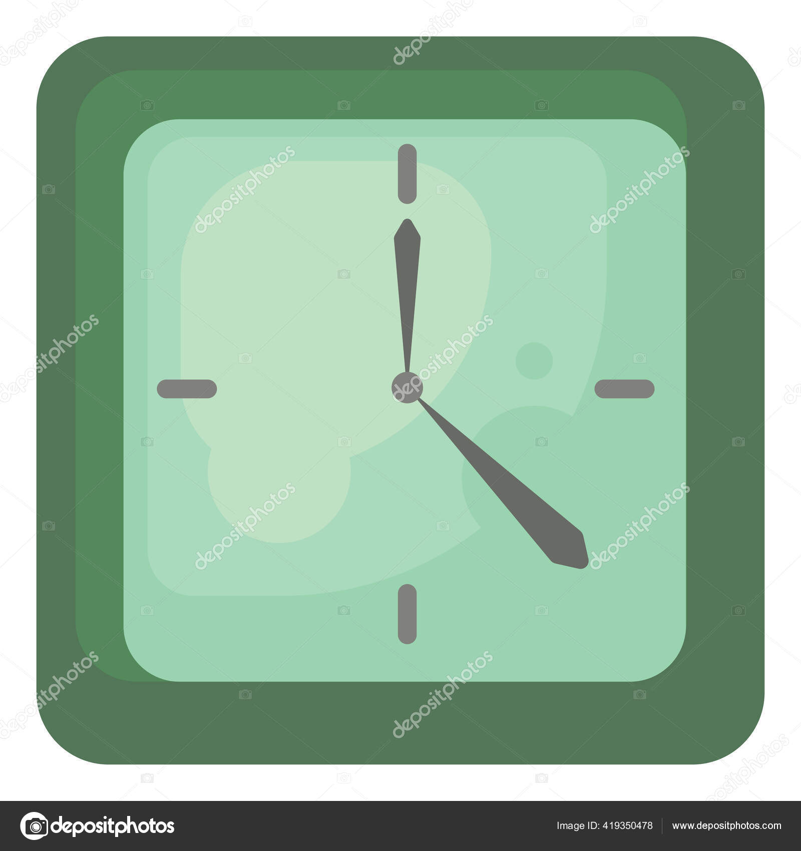 Green Clock Illustration Vector White Background Stock Vector by ...