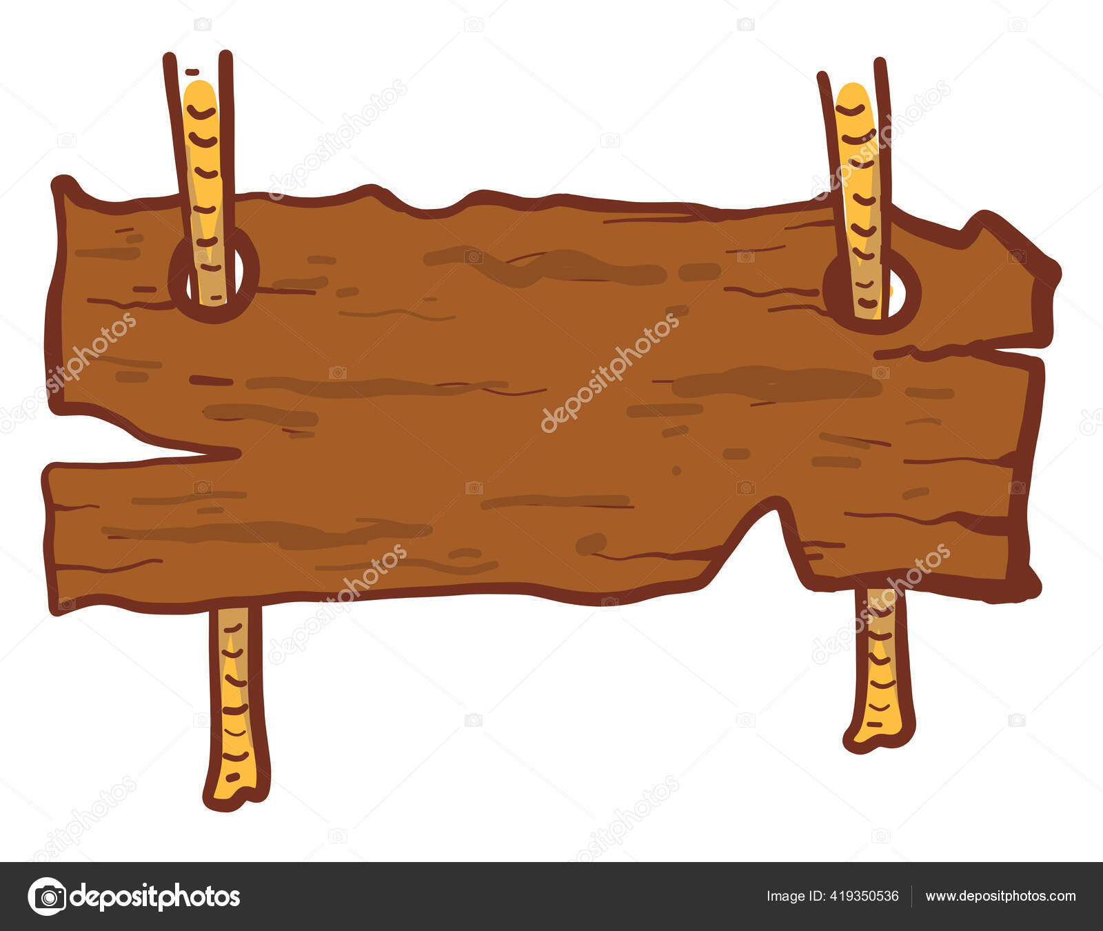 Broken Wooden Board Illustration Vector White Background Stock Vector ...