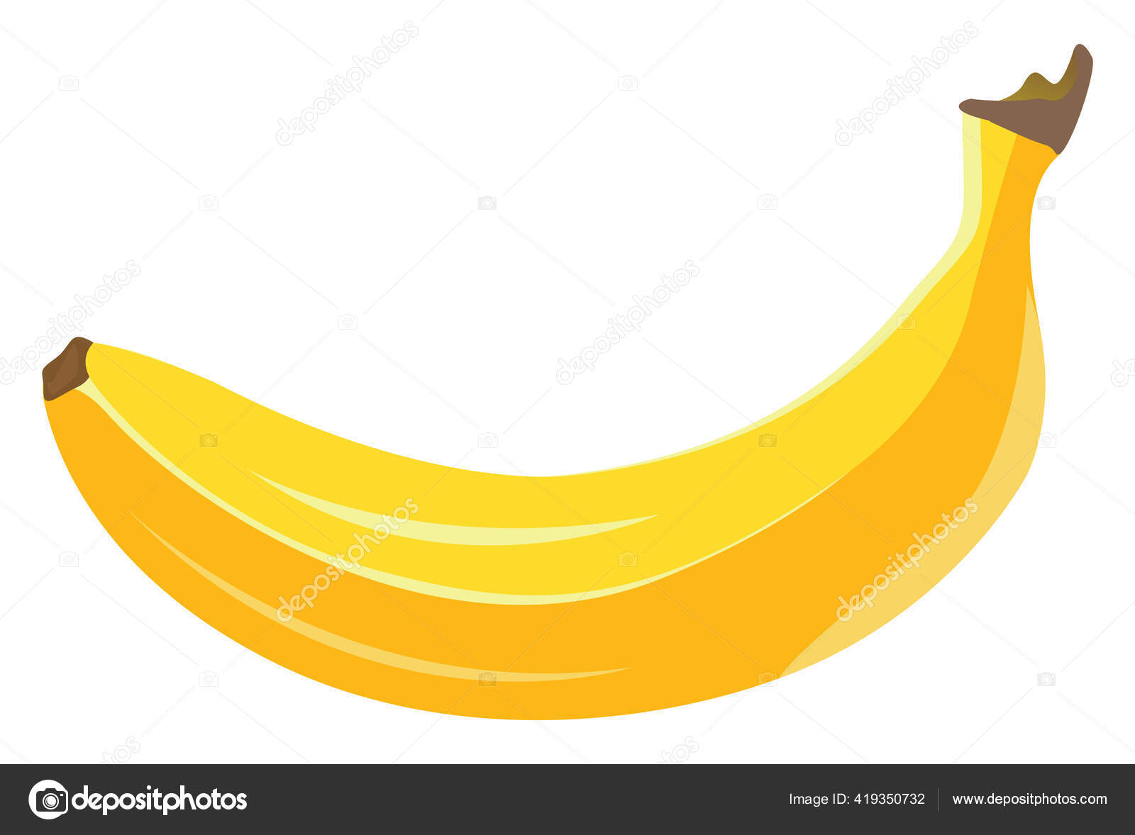 Yellow Banana Illustration Vector White Background Stock Vector Image ...