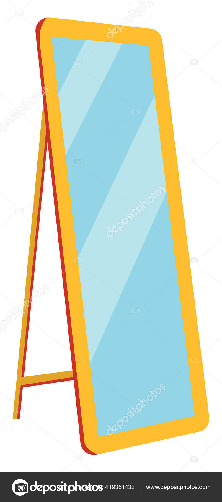 Espejo Alto Ilustración Vector Sobre Fondo Blanco Vector de stock por ...