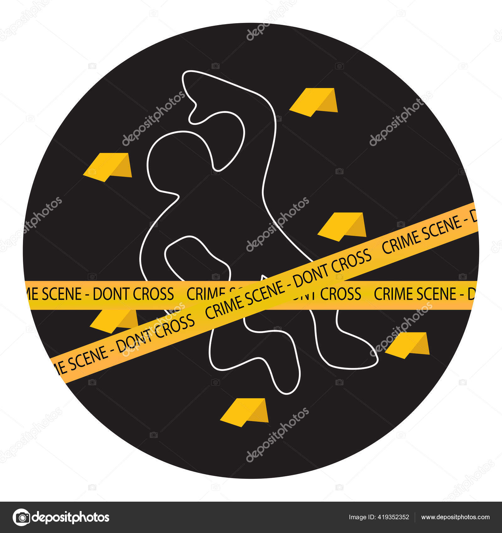 Crime Scene Illustration Vector White Background Stock Vector Image by ...