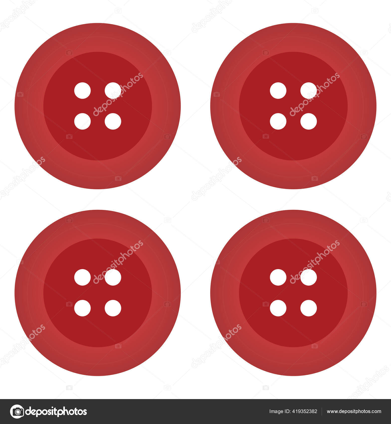 Red Buttons Illustration Vector White Background Stock Vector by ...