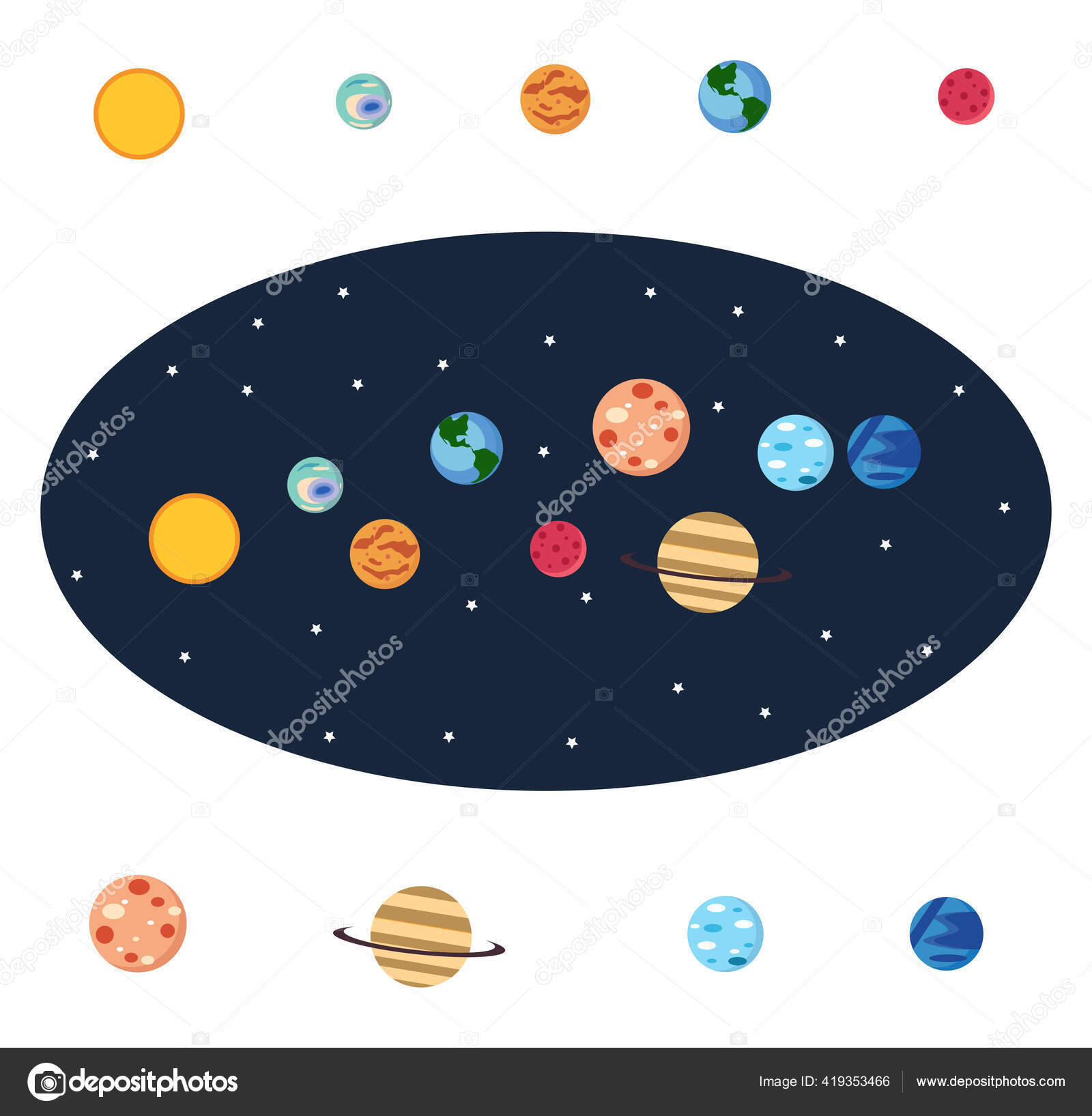 Solar System Illustration Vector White Background Stock Vector Image by ...