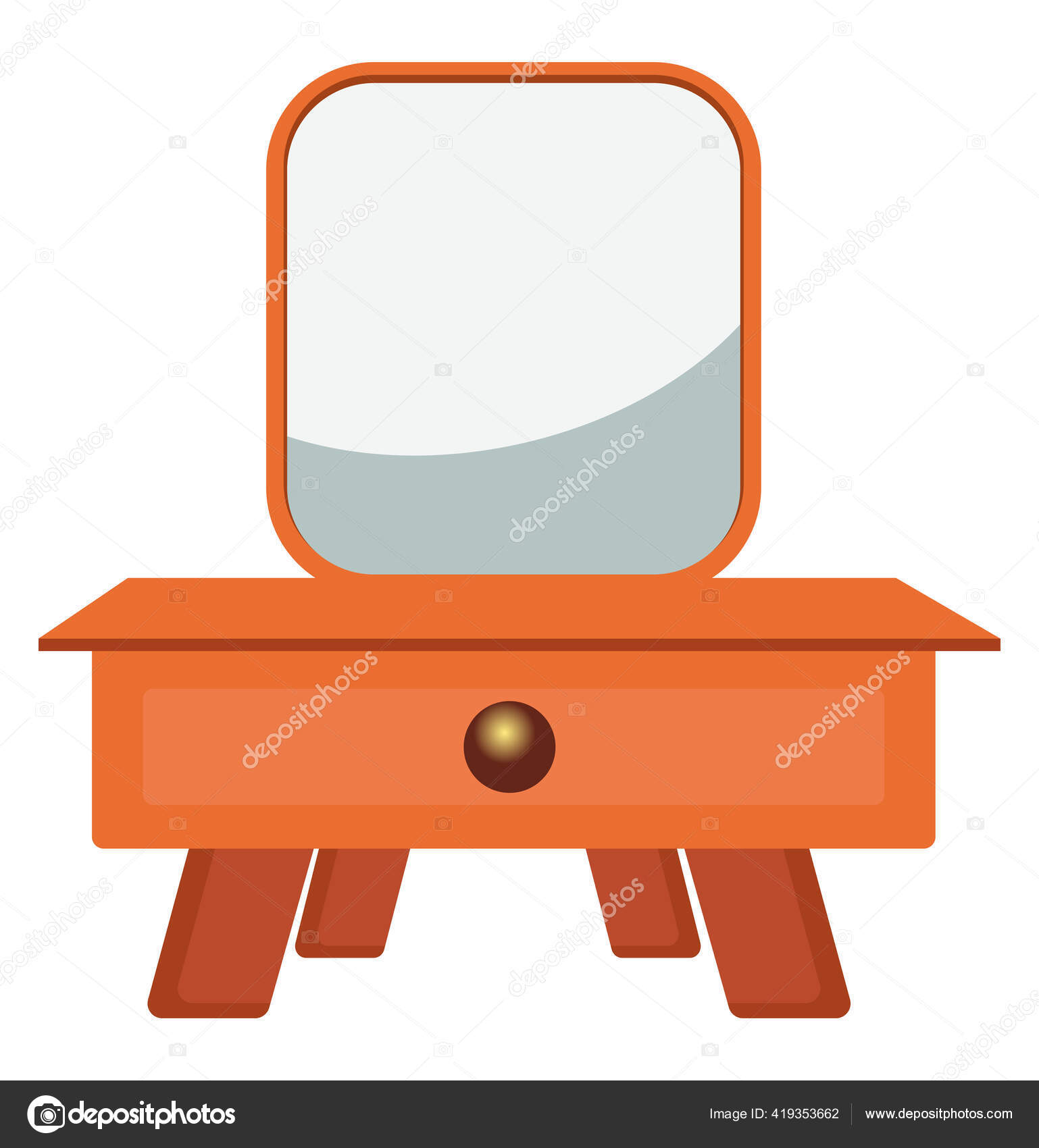 Mirror Table Illustration Vector White Background Stock Vector by ...