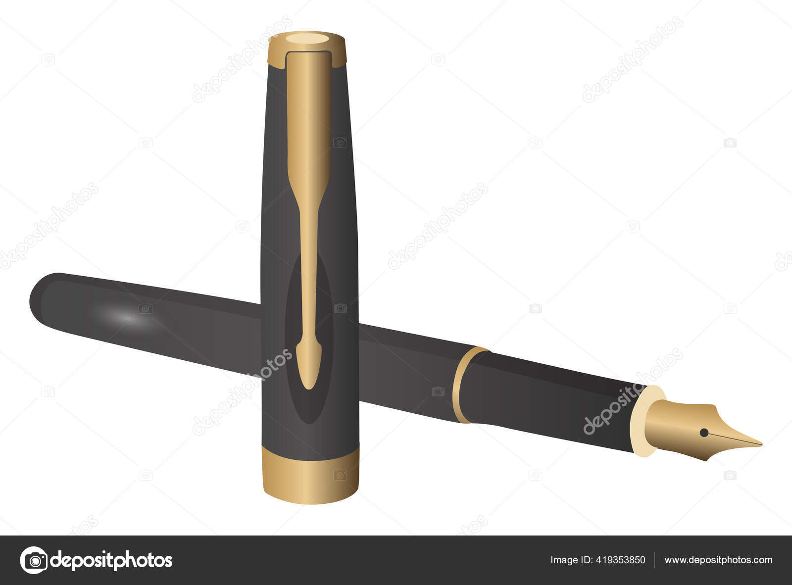 Fancy Pen Illustration Vector White Background Stock Vector by ...