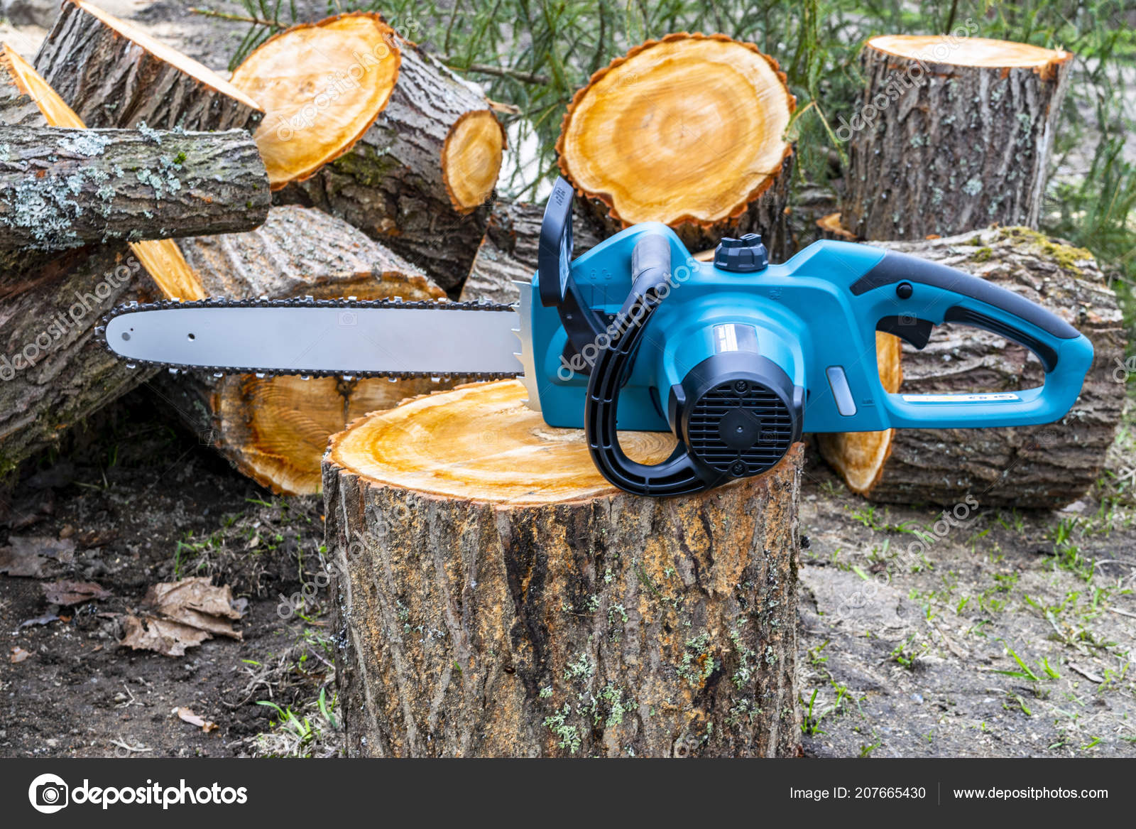 Chainsaw Close Woodcutter Sawing Chain Saw Close Professional Chainsaw ...