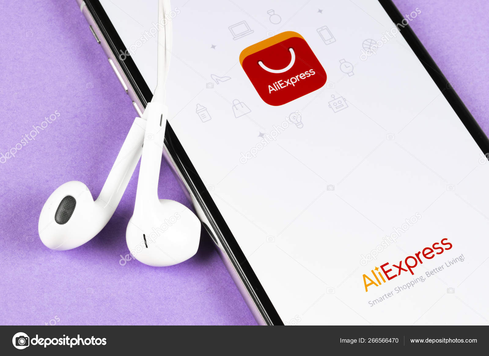 Aliexpress application icon on Apple iPhone X smartphone screen ...