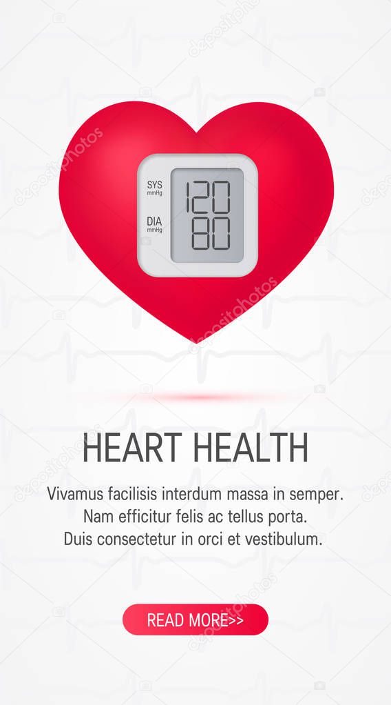 Concepto de pulso sanguíneo en estilo realista, vector 2023