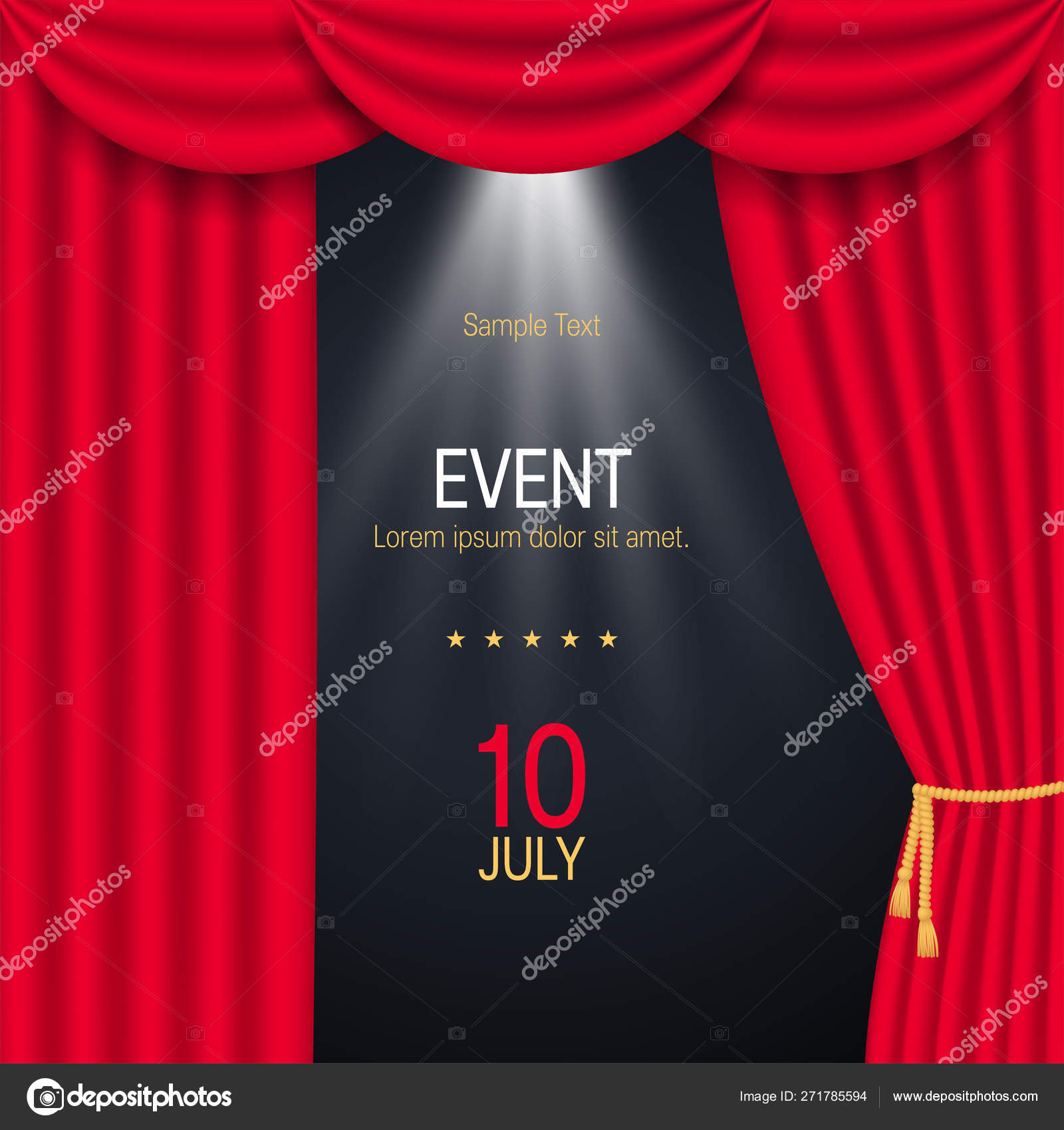 Red realistic vector curtains on white background. Stock Vector by ...