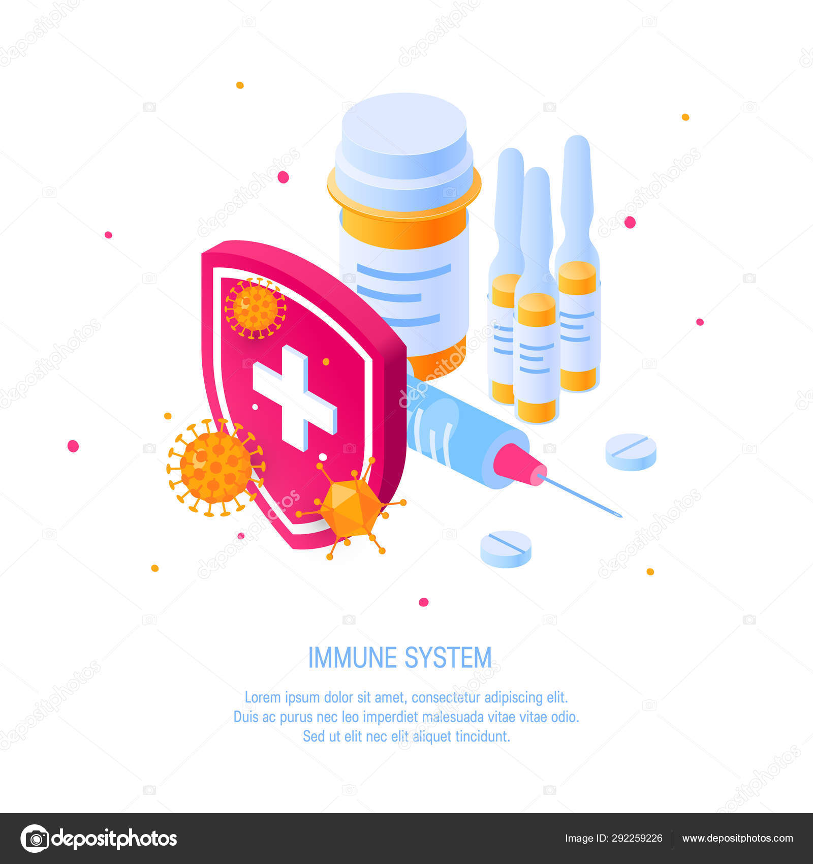 Immune system vector concept in isometric view Stock Illustration by ...