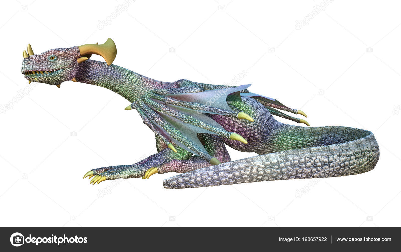 Rendering Fairy Tale Dragon Isolated White Background — Stock Photo ...