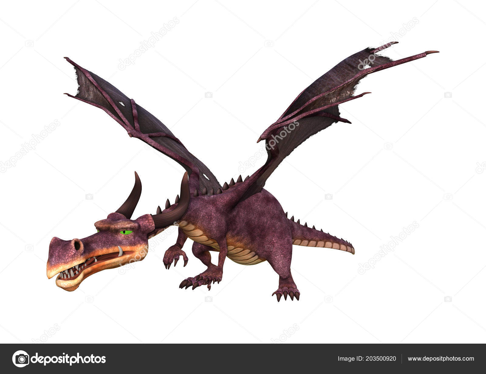 Rendering Fairy Tale Dragon Isolated White Background — Stock Photo ...