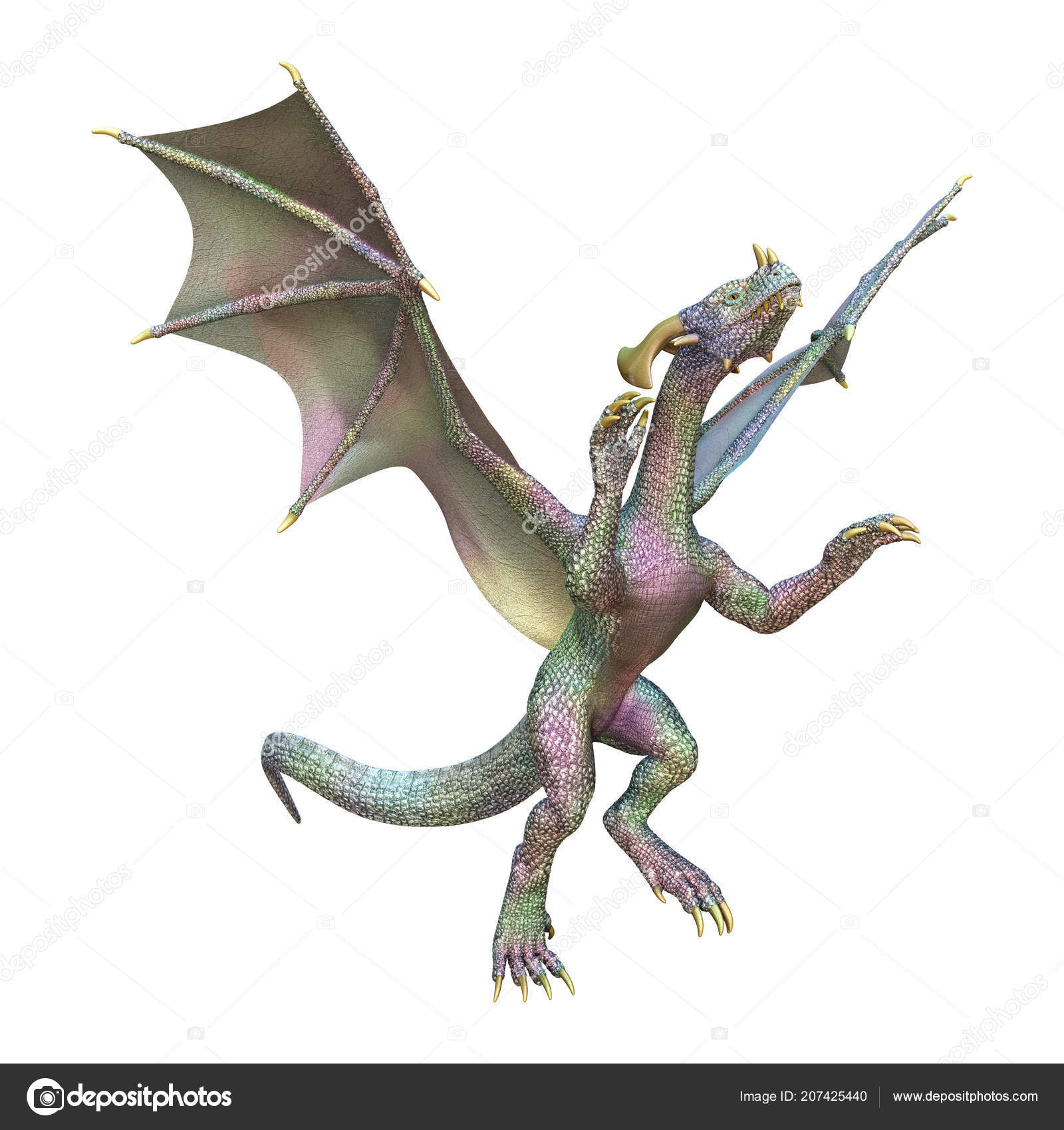 Rendering Fairy Tale Dragon Isolated White Background — Stock Photo ...