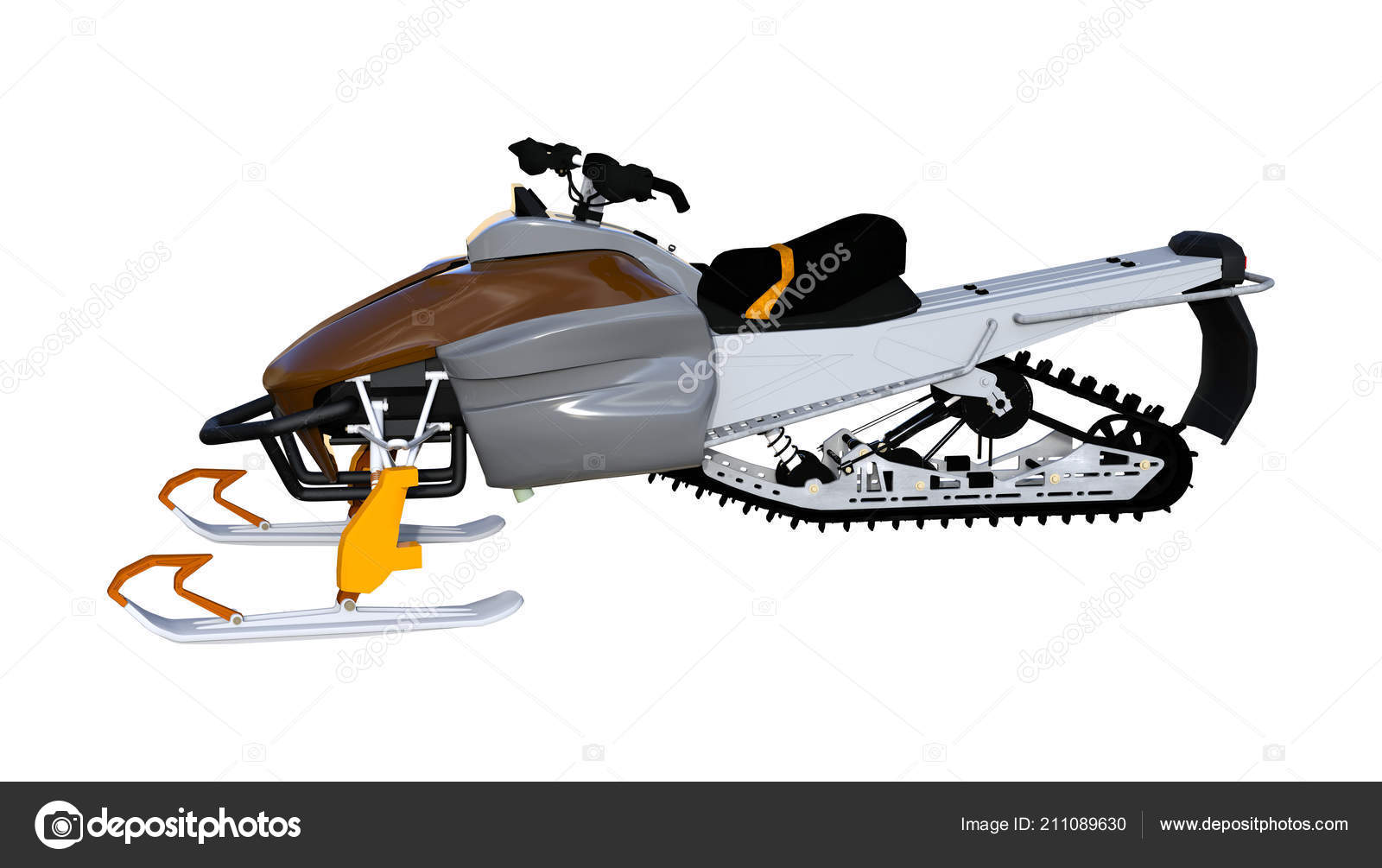 Rendering Snowmobile Motor Sled Motor Sledge Snowmachine Motorized ...
