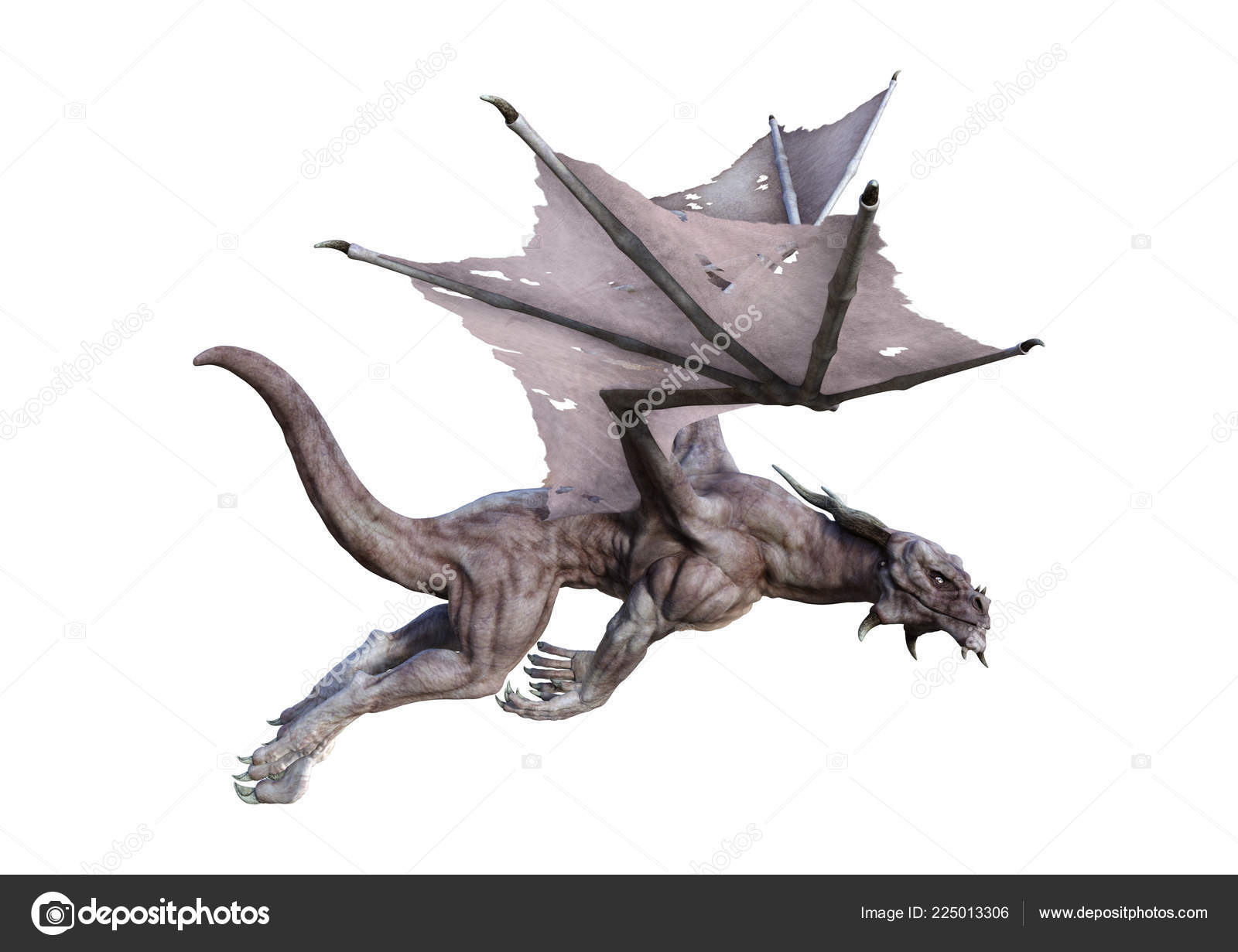 Rendering Fantasy Dragon Isolated White Background — Stock Photo ...