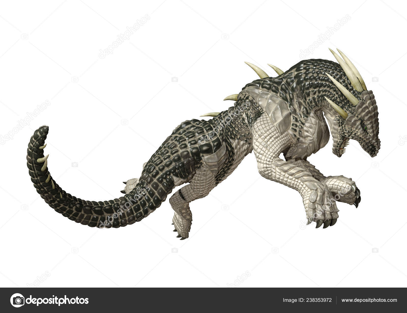 Rendering Fantasy Dragon Isolated White Background — Stock Photo ...