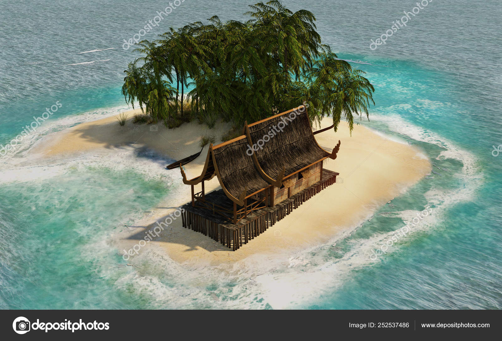 3D Rendering Island House Stock Photo by ©PhotosVac 252537486