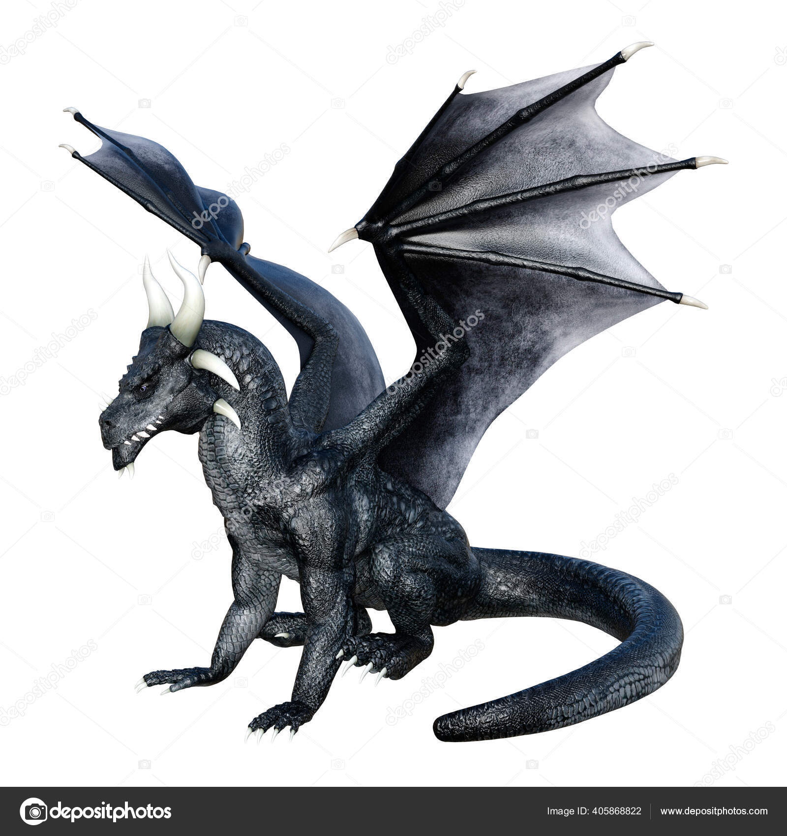 Rendering Fantasy Dragon Isolated White Background Stock Photo by ...
