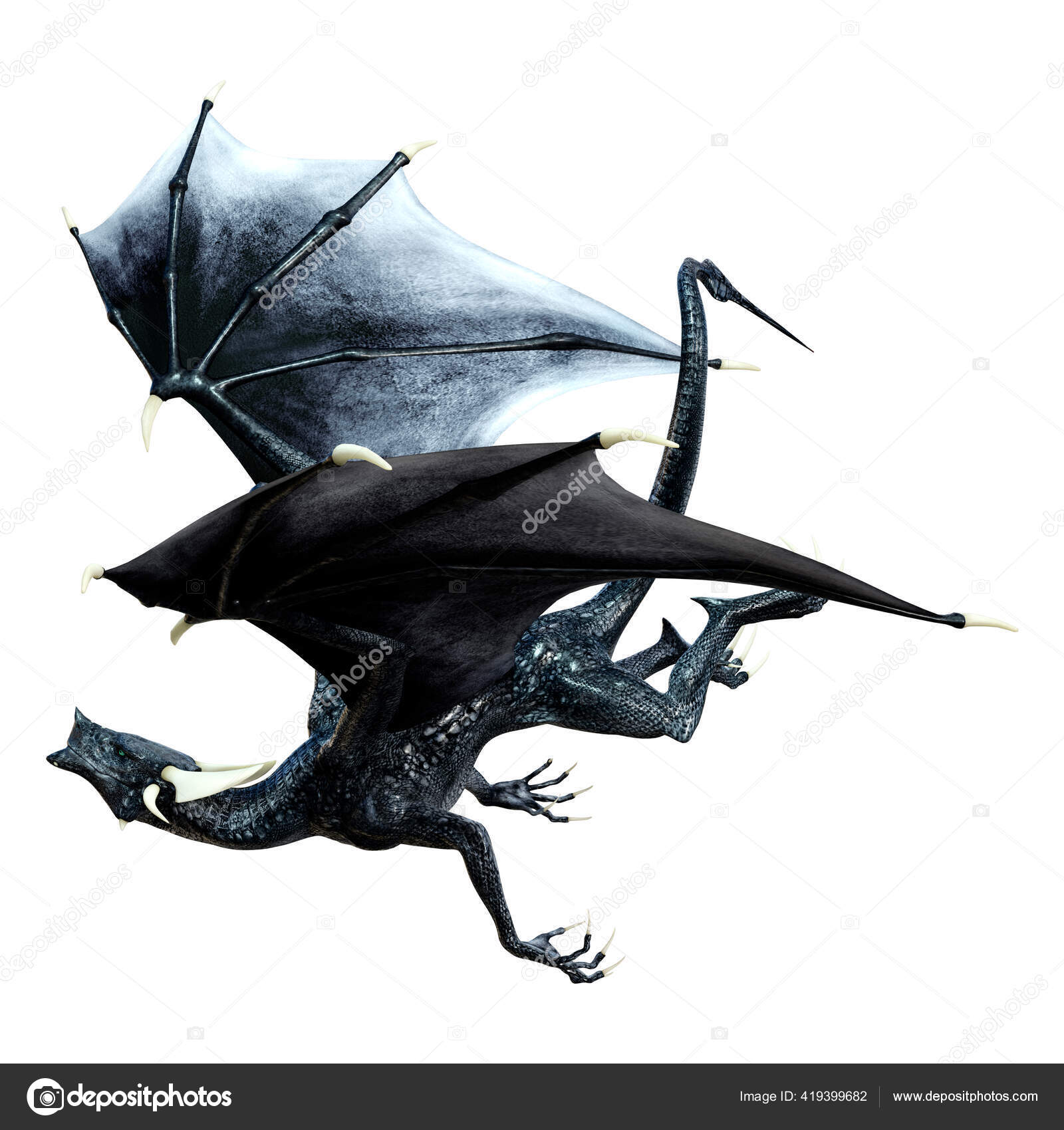 Rendering Fantasy Dragon Isolated White Background — Stock Photo ...