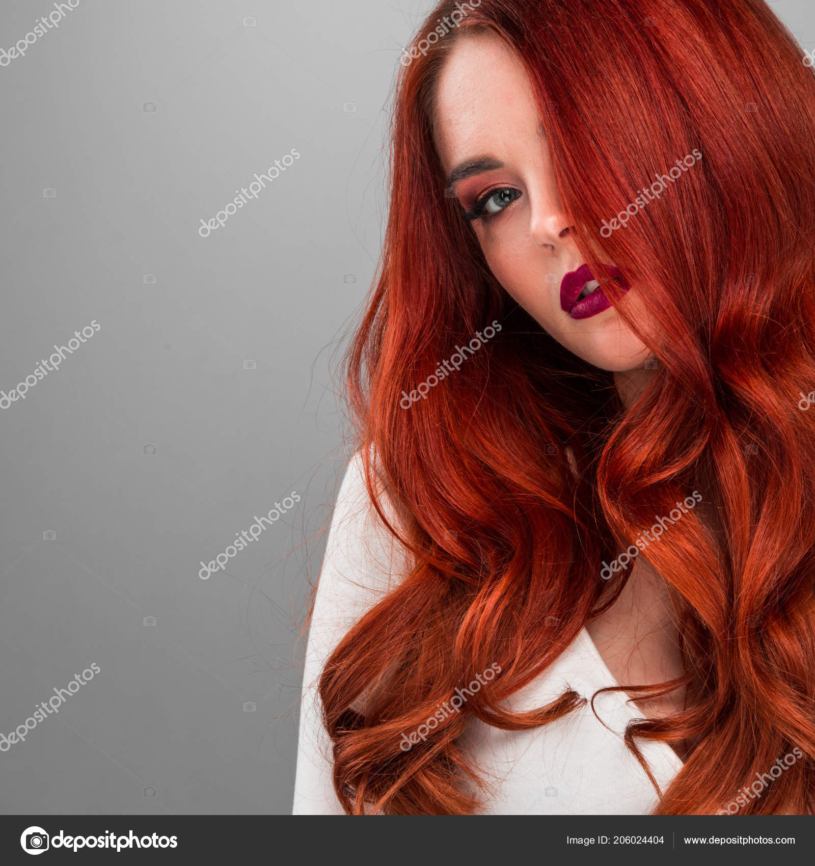 Retrato Belleza Mujer Hermosa Sensual Atractiva Bonita Pelirroja Sexy
