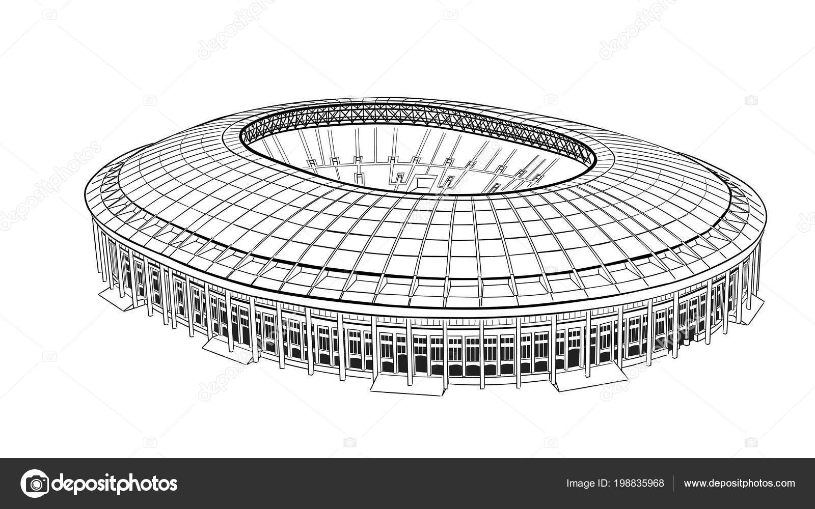 Hand Drawn Sketch Main Stadium Moscow Stock Illustration by ©benzobak ...