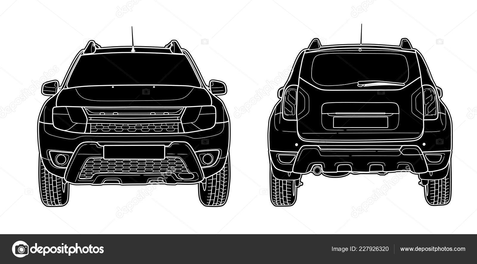 Vector draw of modern car technical draw Stock Vector by ©benzobak ...