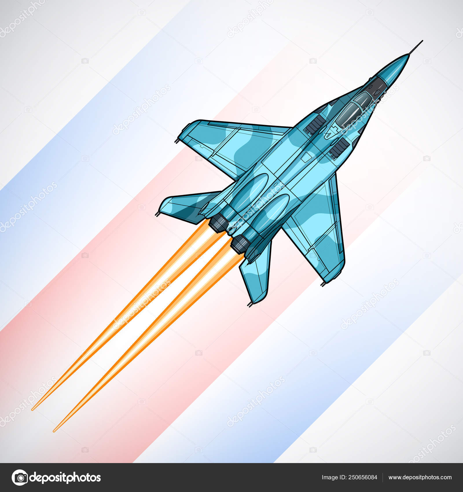 Tekening Straaljager Vliegtuig Vliegen Geïsoleerde Pictogram Vector