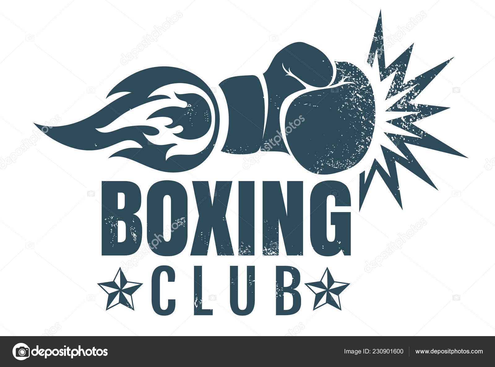 Vector Vintage Logo Boxing Glove Fire Boxing Glove Flame Vintage Stock ...