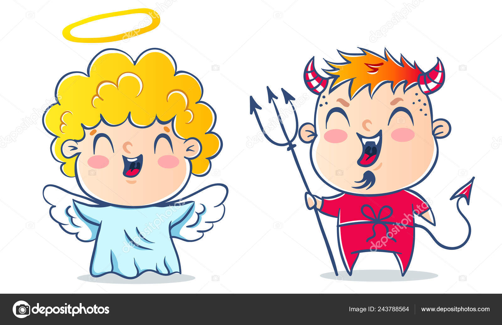 Good And Bad Angels Clipart