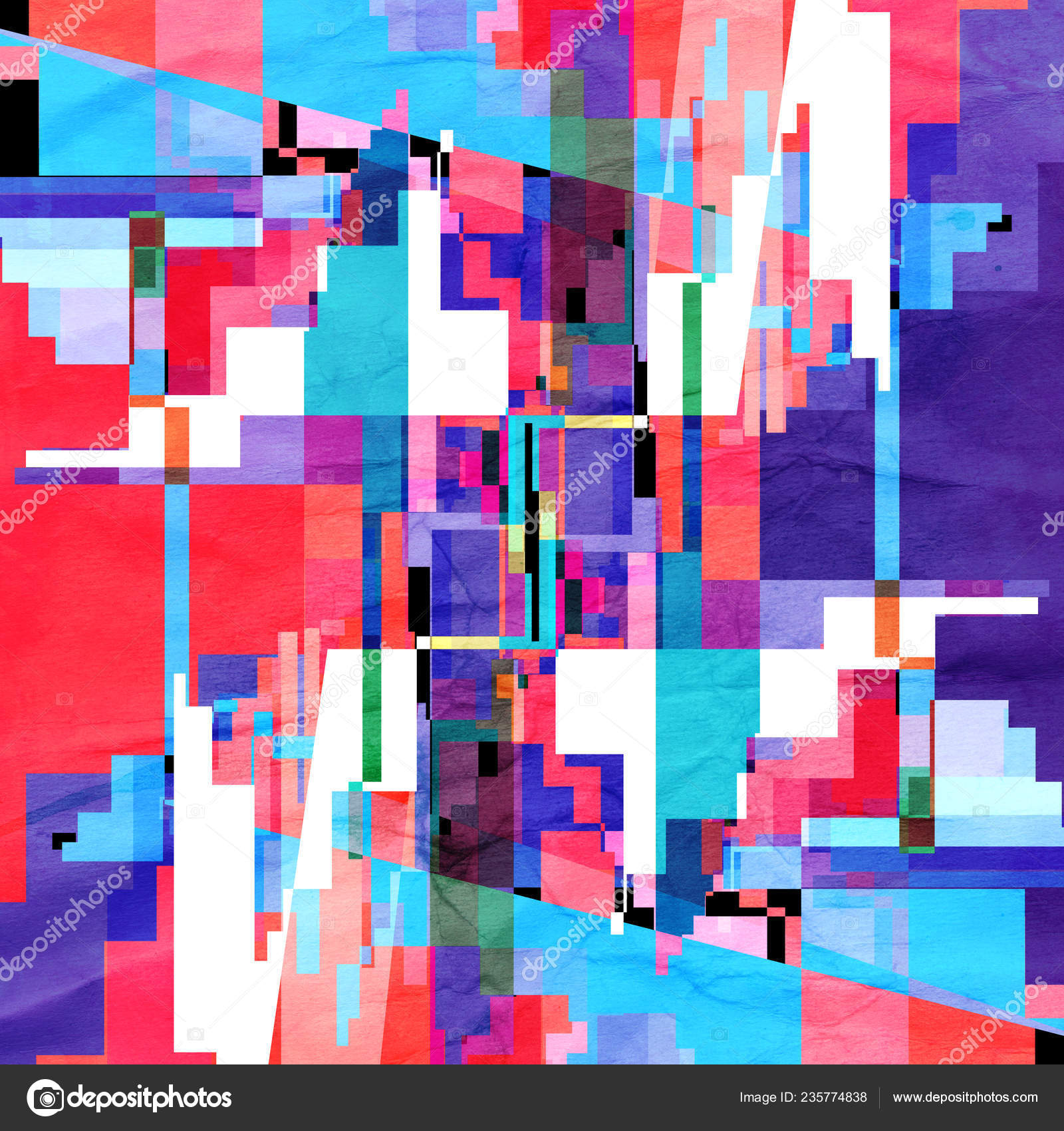 Abstract Bright Multicolored Geometric Pattern Elements Example ...