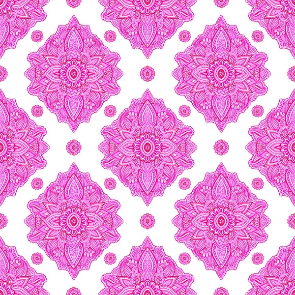 Seamless pattern with abstract motifs. Pink pattern in indian style ...