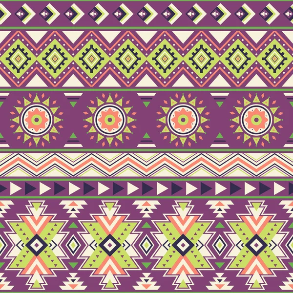 Seamless colorful aztec pattern with birds, flowers and arrow Stock ...