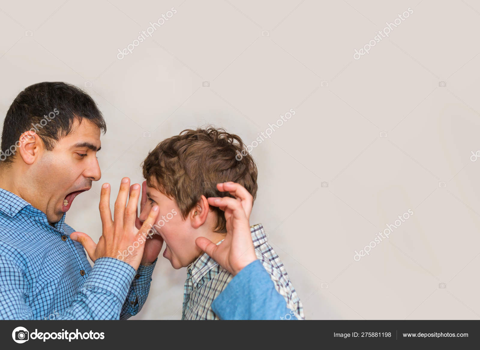 Relationship between father and son. problems of adolescence Stock ...