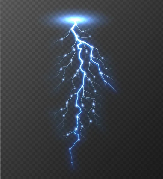 Realistic lightning bolt isolated on transparent background. — Stock ...
