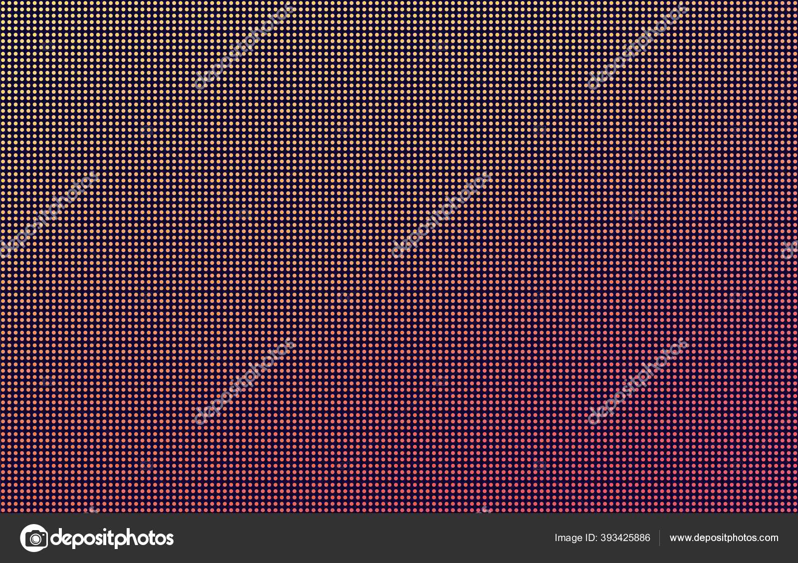 LED screen gradient background, pink and orange monitor dots. Close-up ...