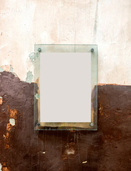 The texture of the shop window is on the street. Advertising background ...