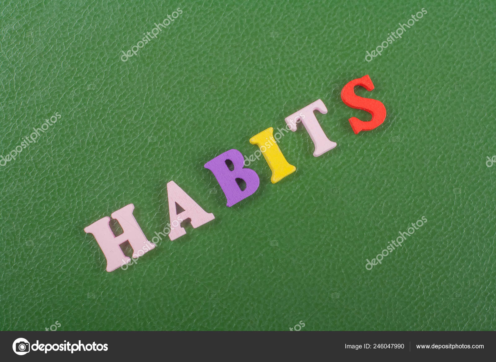 Habits Word Green Background Composed Colorful Abc Alphabet Block ...