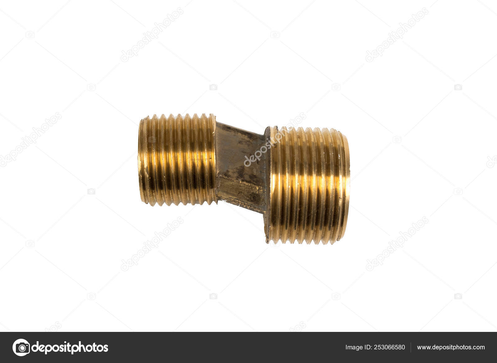 Brass Fittings Threaded Steel Pipe Adapter Reducer Socket Isolate White ...