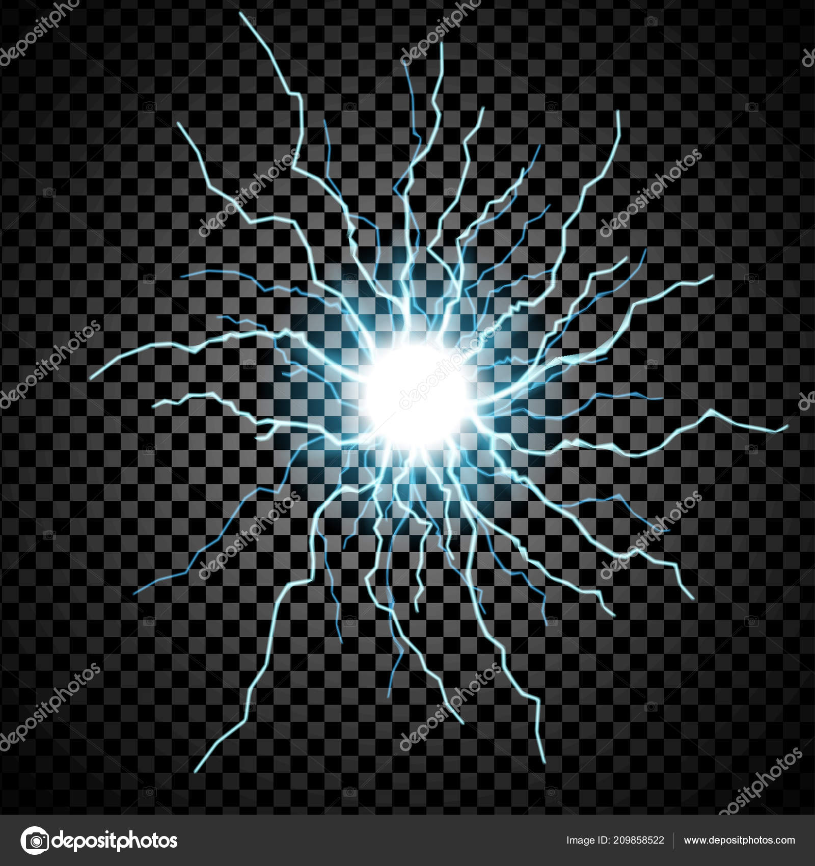 Relámpago sobre fondo transparente Vector de stock por ©majcot 209858522