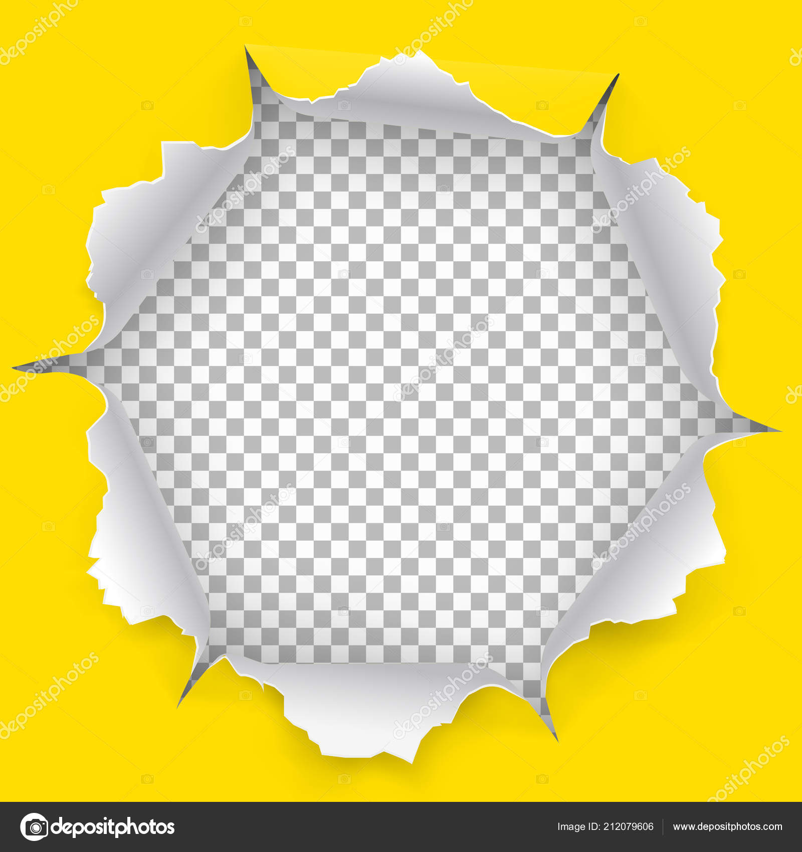 Torn hole in paper with ripped edges with shadow Stock Vector by ...