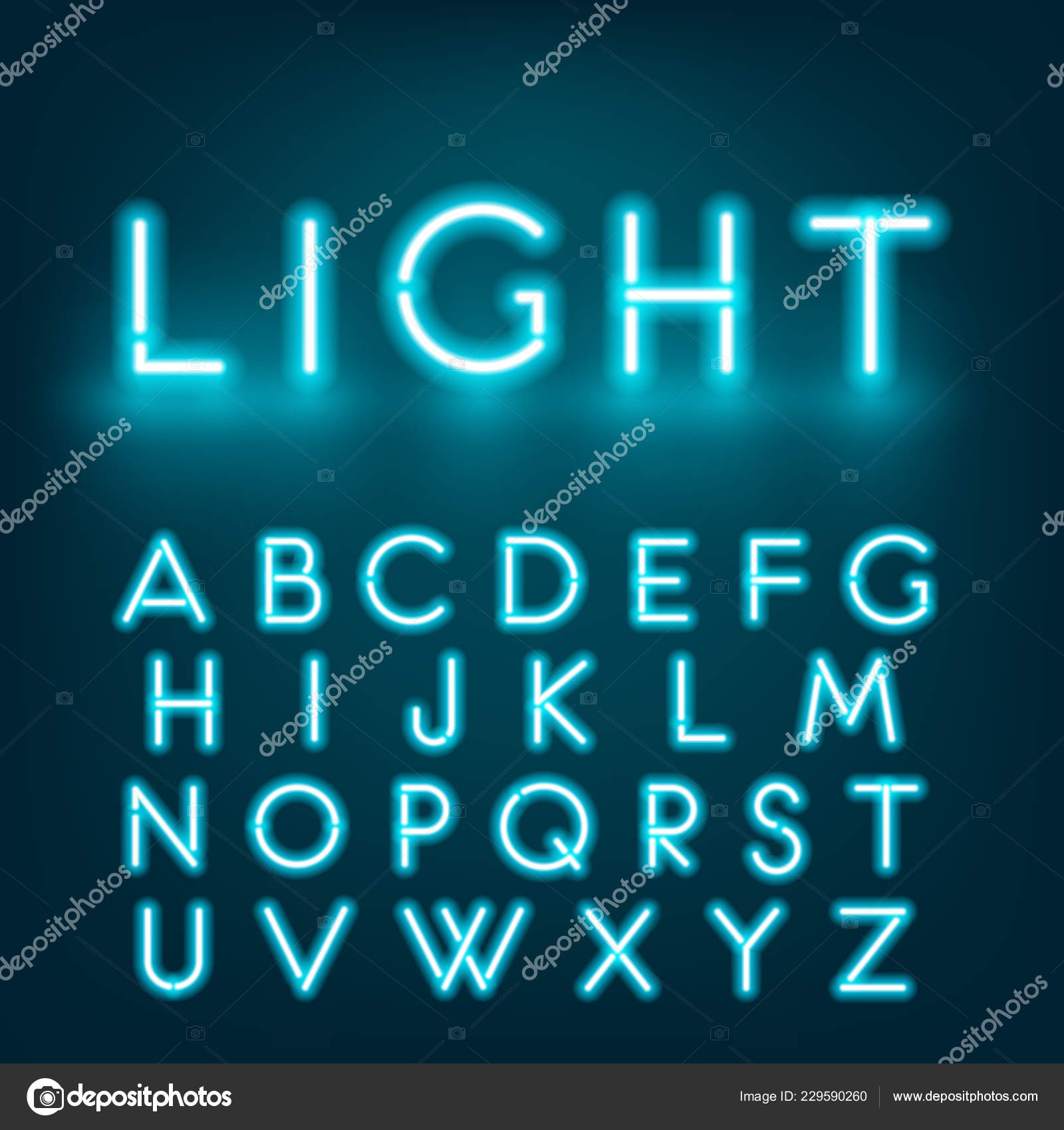 Neon light alphabet font Stock Vector by ©majcot 229590260 Neon light alphabet font Stock Vector by ©majcot 229590260