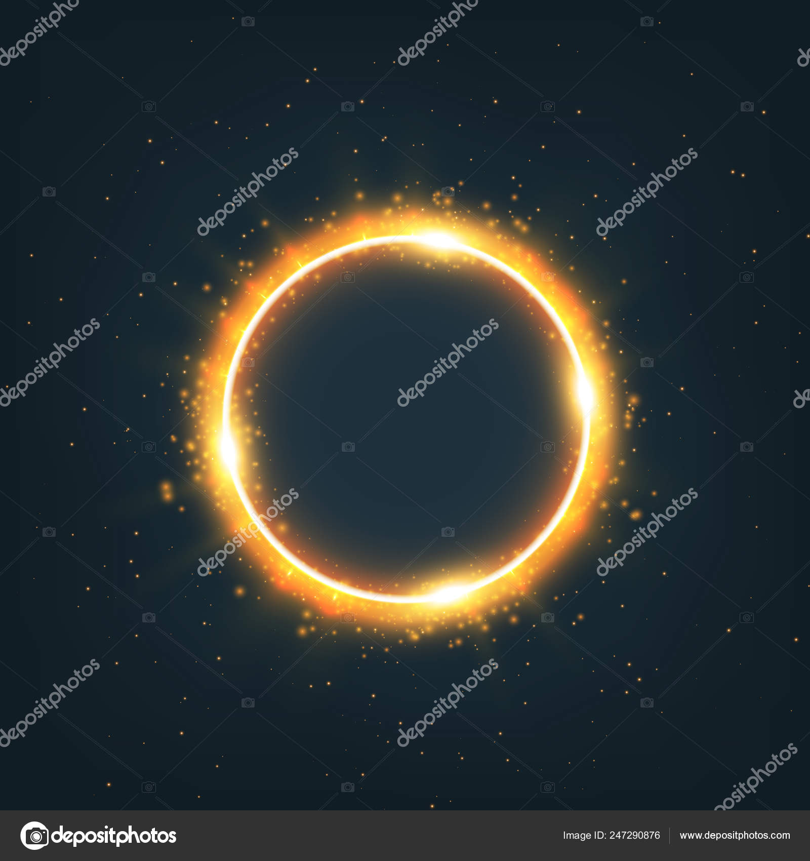 Magic gold circle light effect Stock Vector by ©majcot 247290876